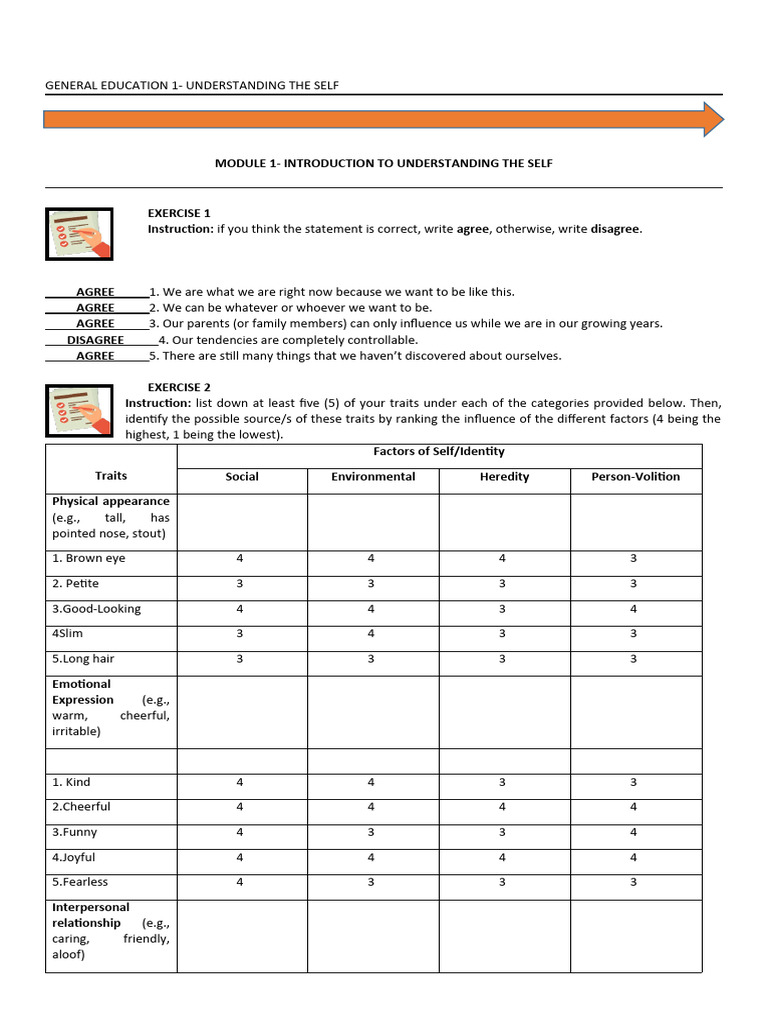 Module 1 - Introduction To Understanding The Self | PDF