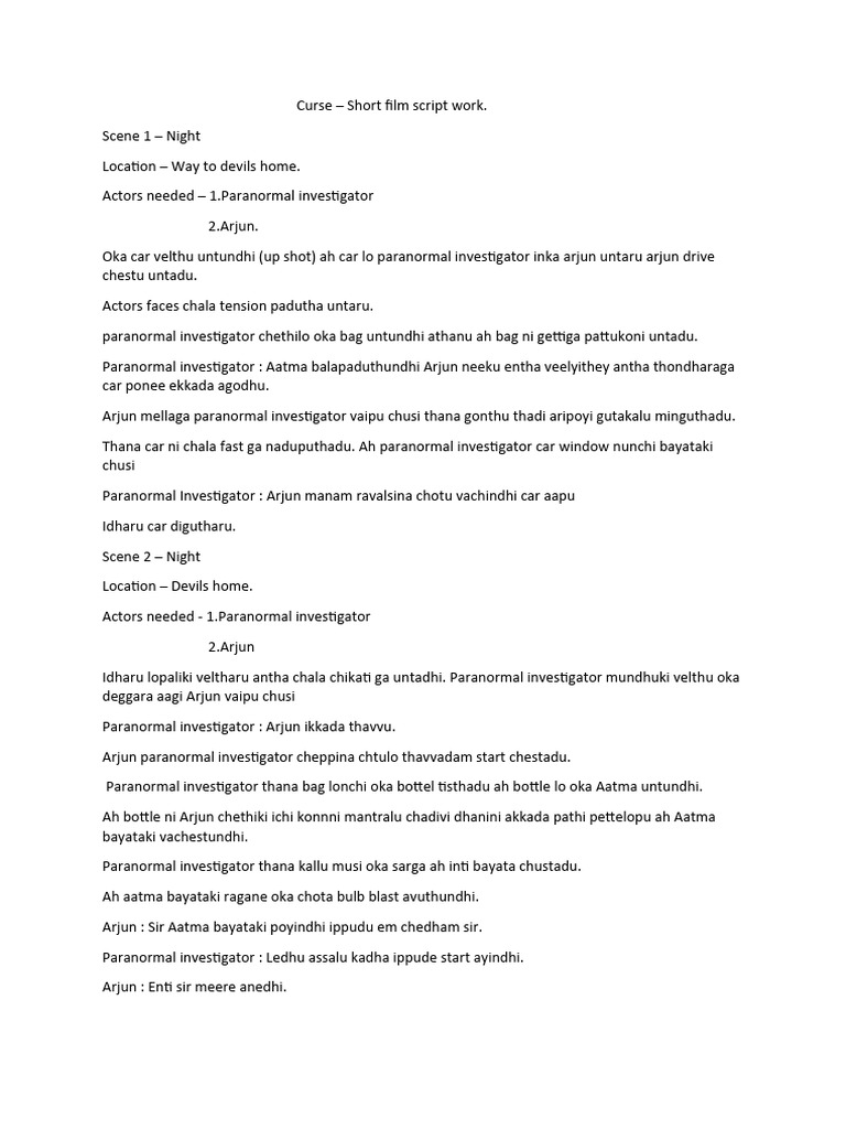 Curse - Full Script | PDF