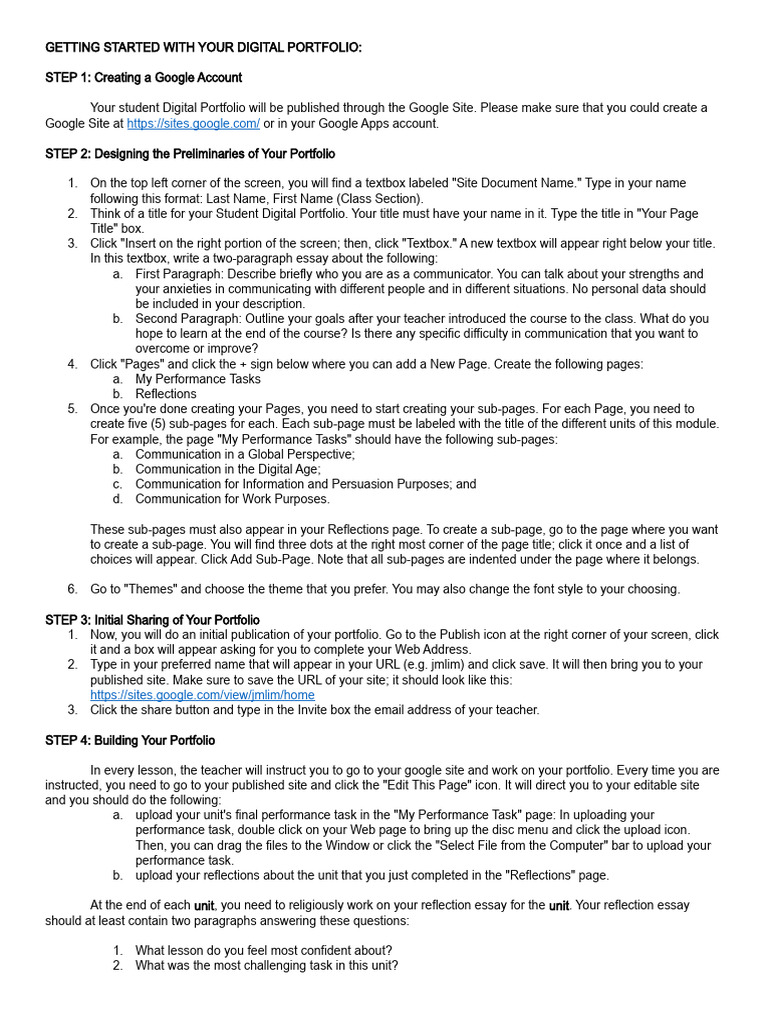 Guide in Building Your Portfolio | PDF