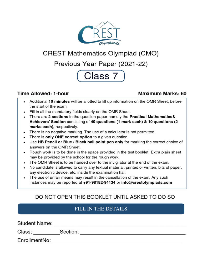 2021-22 Past Paper 1 | PDF