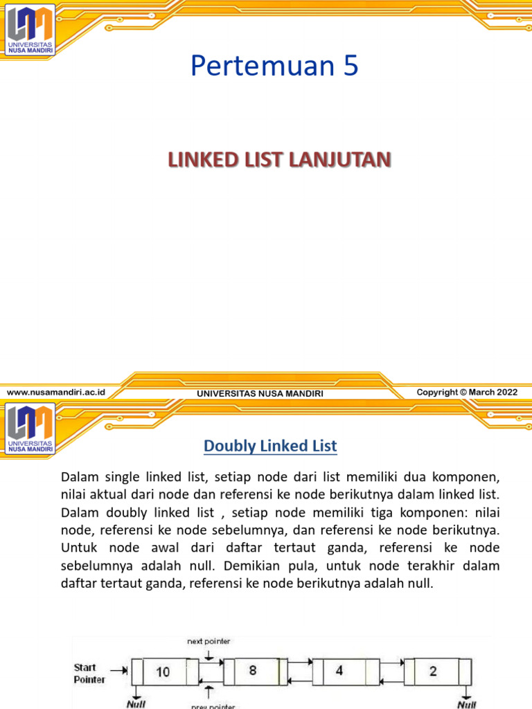 Pertemuan 5: Linked List Lanjutan | PDF
