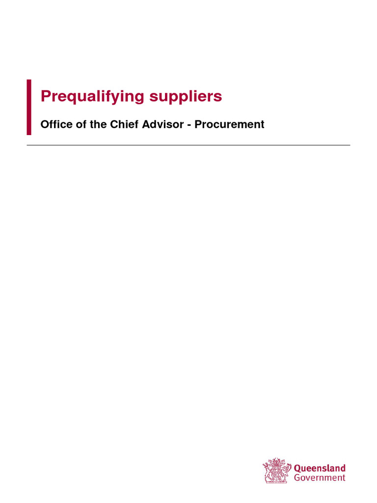 Procurement Guide Pre Qualifying | PDF