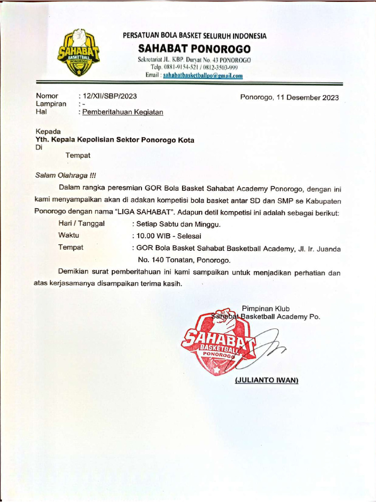 Surat Ke Polsek | PDF