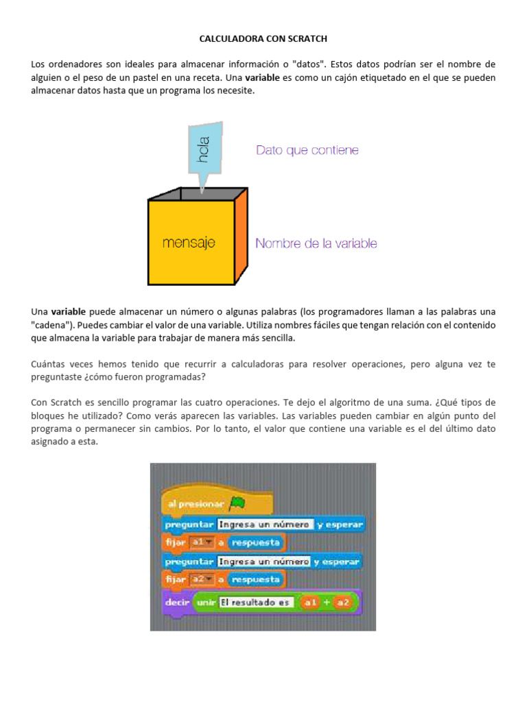 Calculadora Con Scratch | PDF