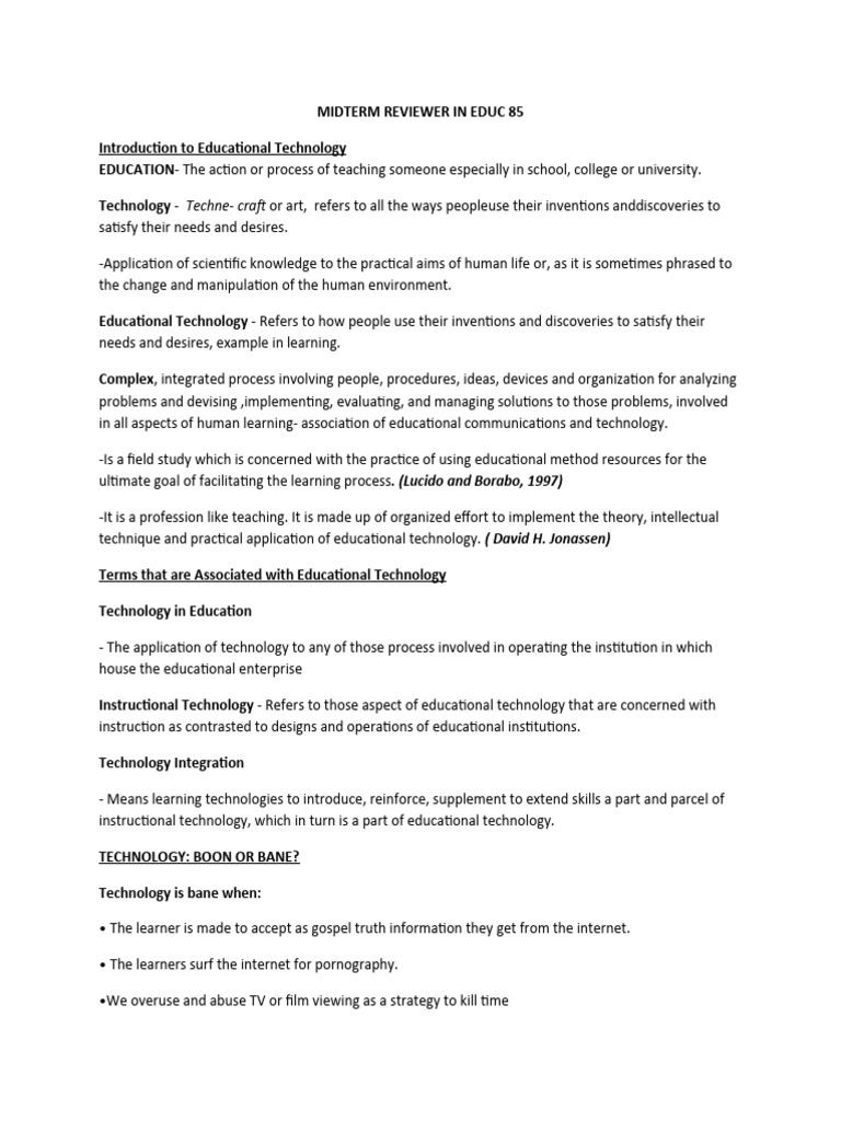 Educ 85 Reviewer | PDF