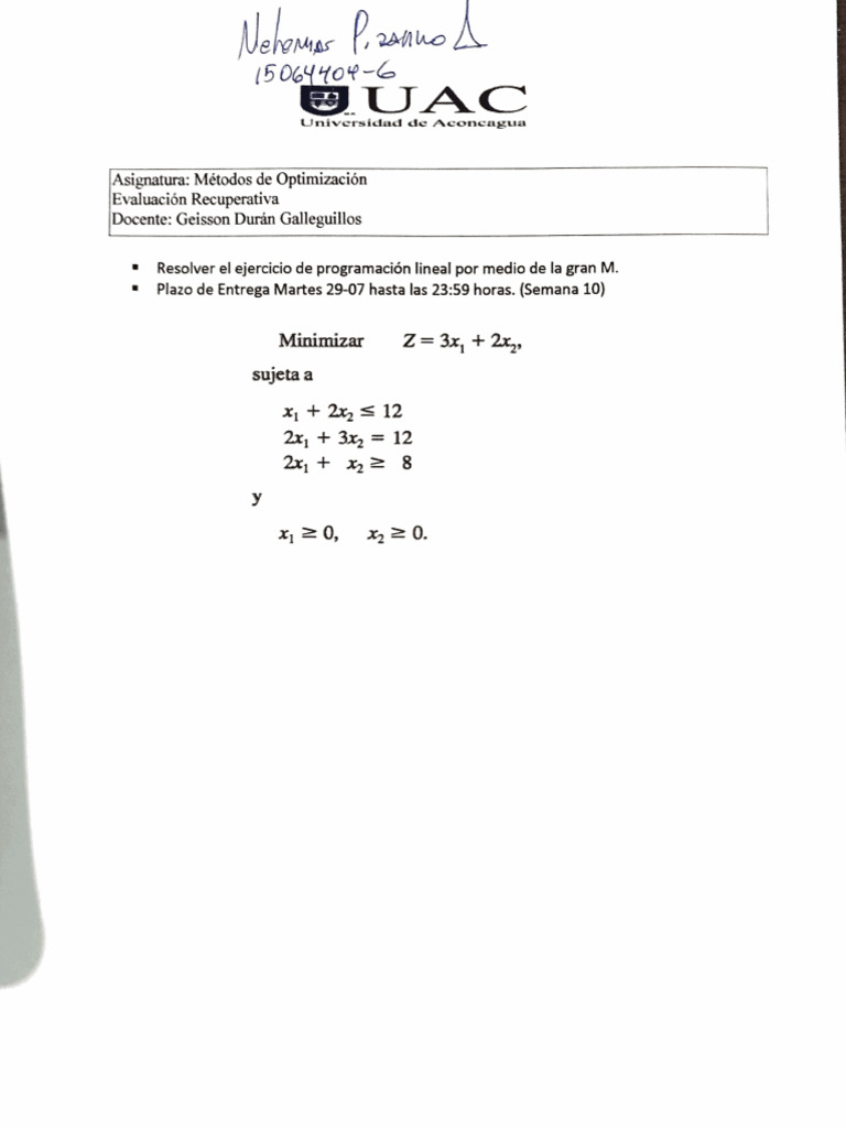 Ejercicio de La Gran M | PDF