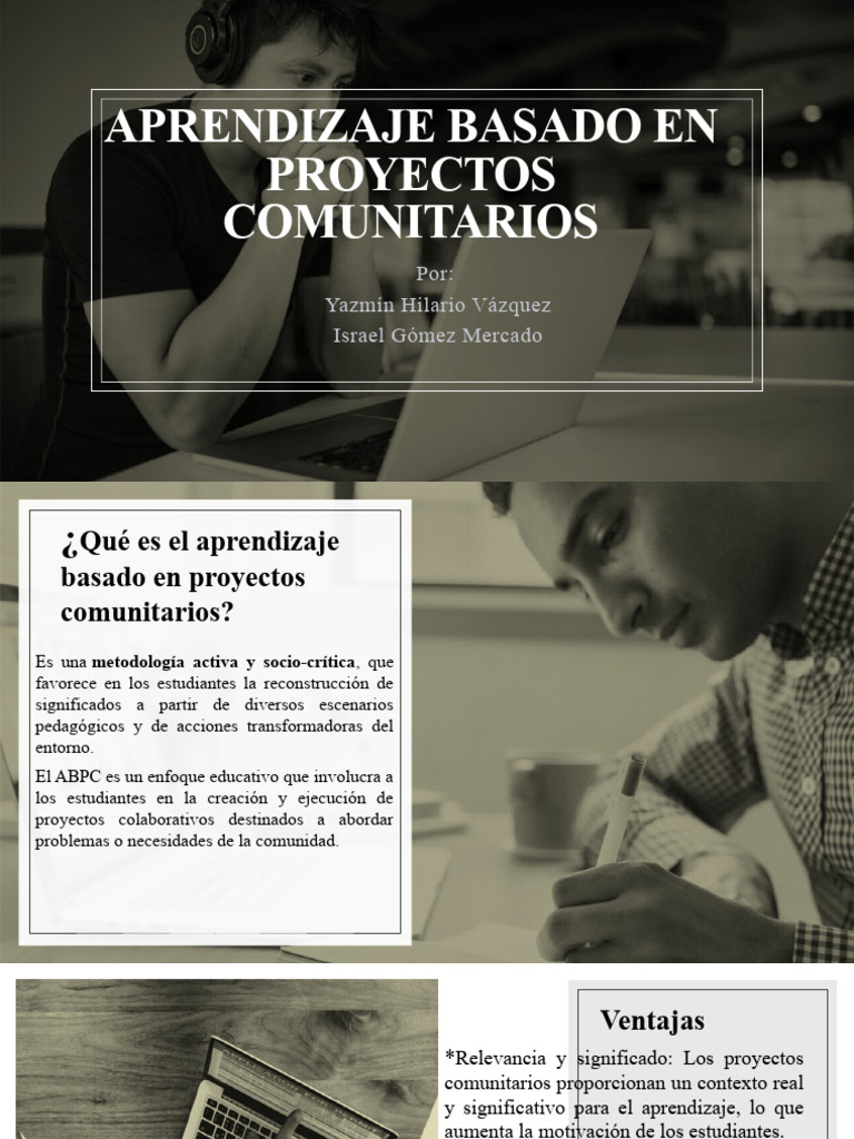 Presentación de aprendizaje basado en proyectos comunitario | PDF | Plan de estudios | Evaluación