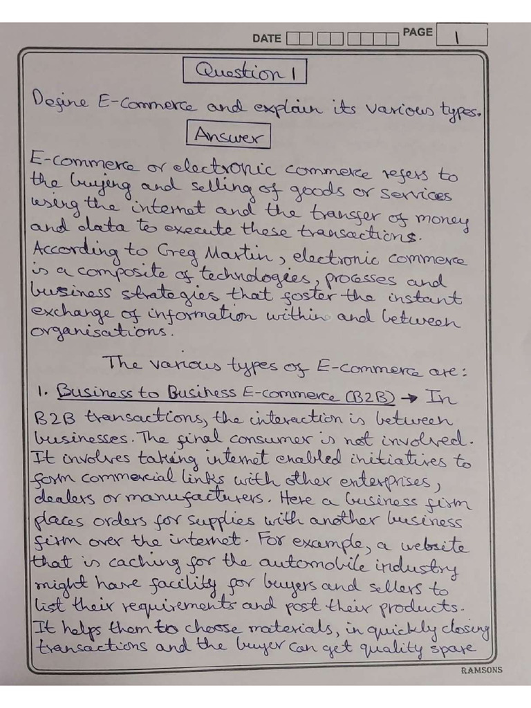 E Commerce Assignment Pdf