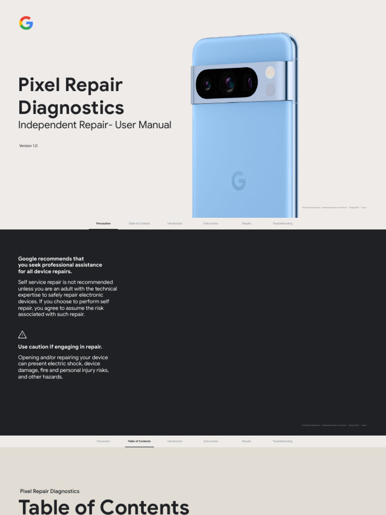 Pixel Diagnostic Tool User Manual | PDF