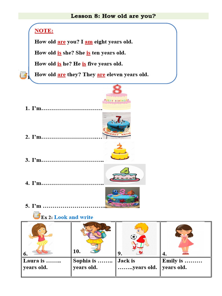 Lesson 8 - How Old | PDF