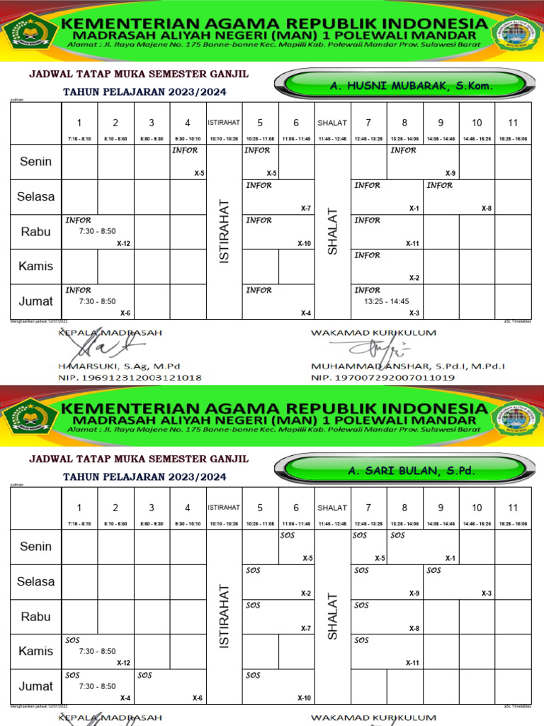 Jadwal TM Ganjil Guru 2324 | PDF