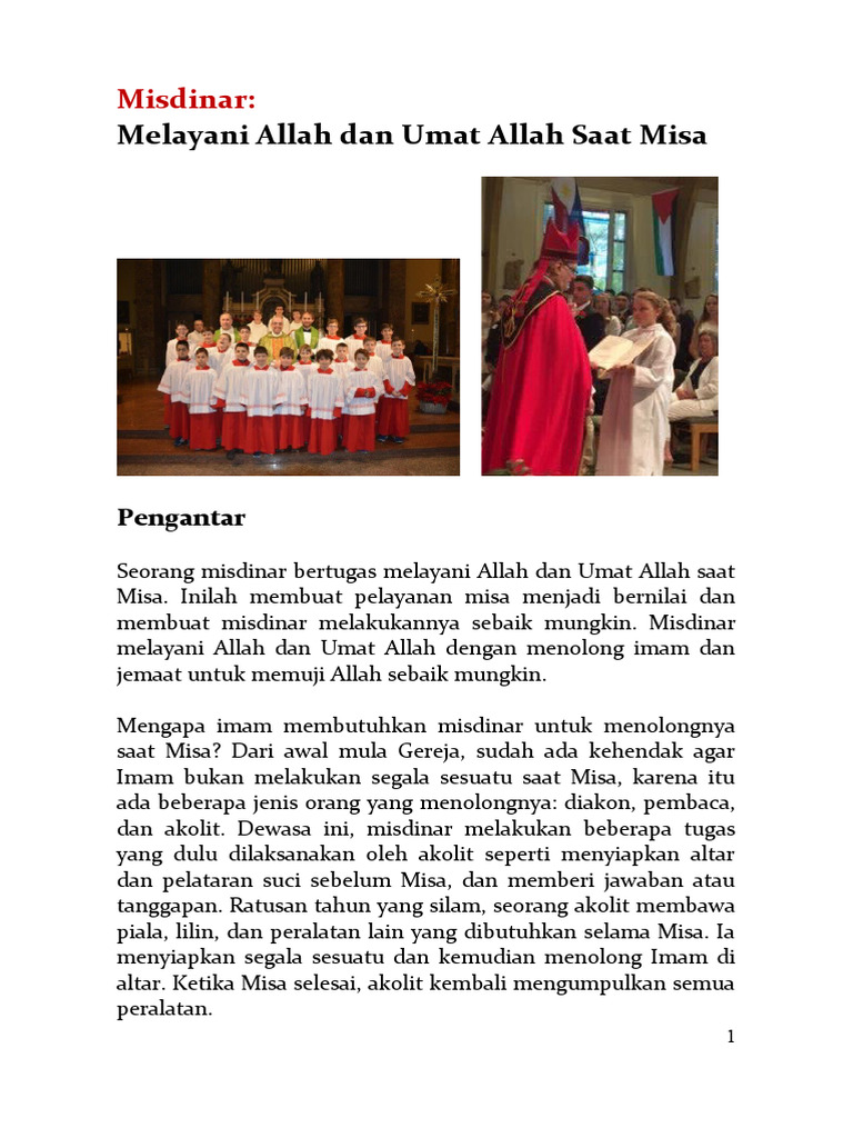 Sesi-4 Pelayanan Misdinar | PDF