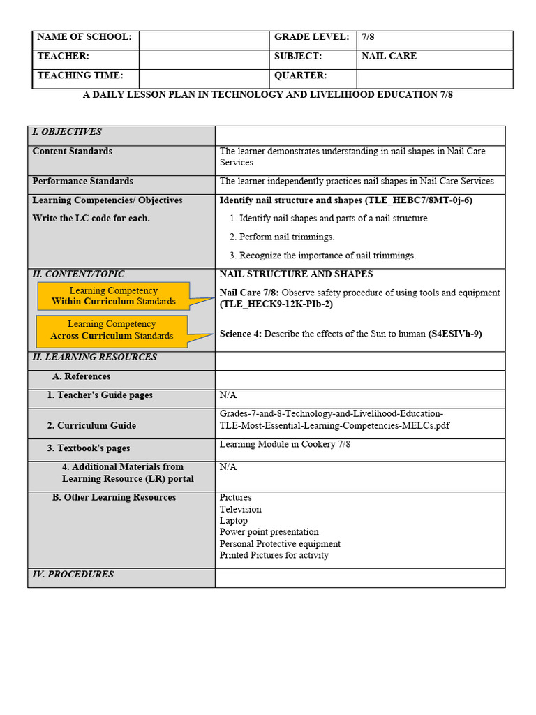 Cot Nail Structure and Shapes Nail Care 78 DLP | PDF