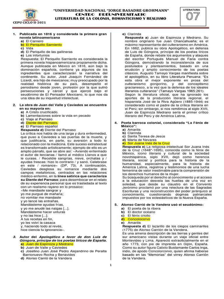 Práct. 07 - Literatura | PDF