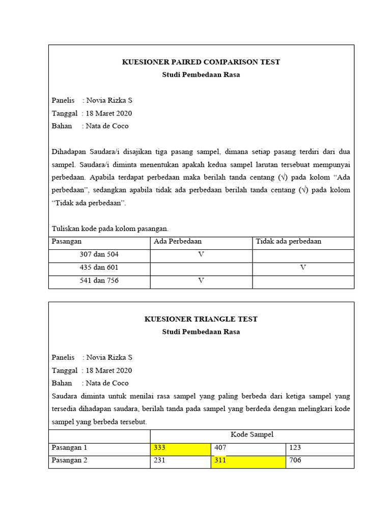 FORM UJI ACARA III | PDF