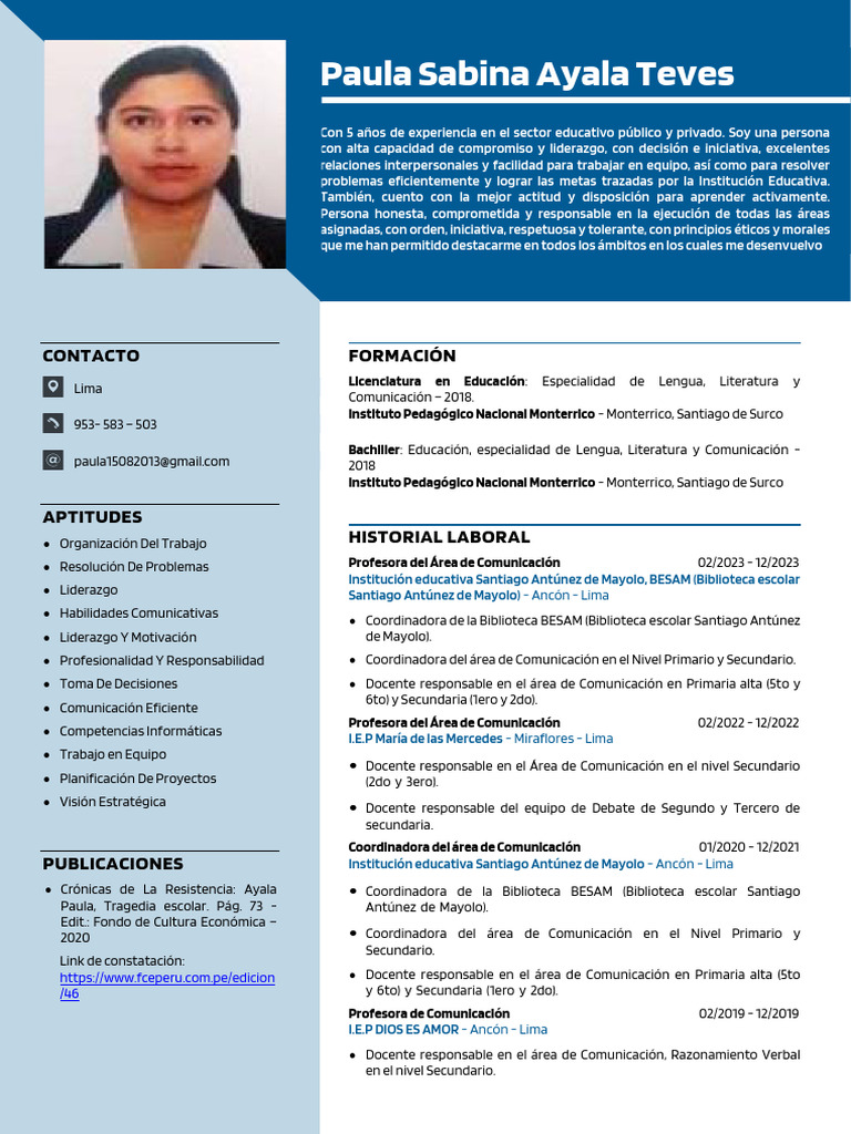 CV - Paula Ayala - 2023 - Ii | PDF