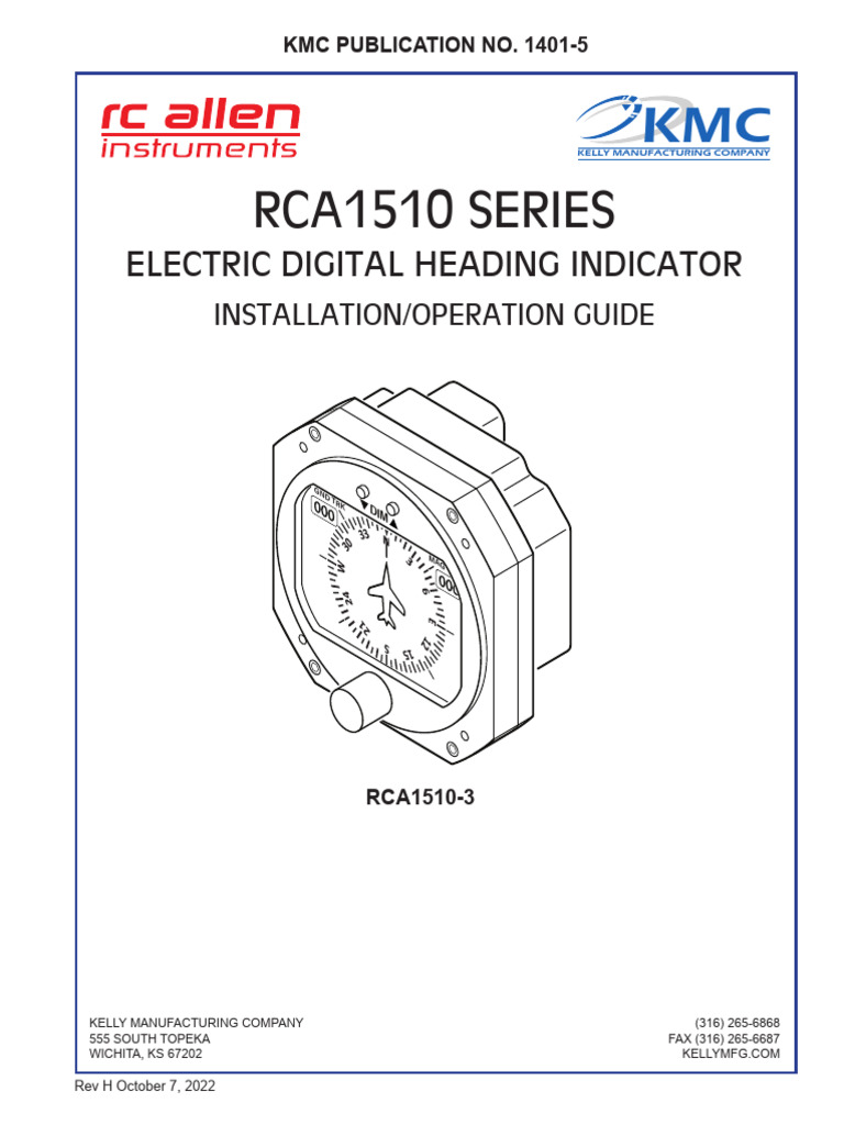 RCA1510 Operation Manual 1401-5 Rev H | PDF