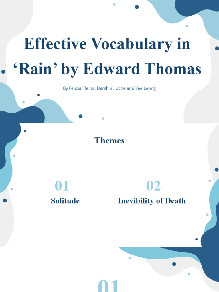 Rain (Language) by Edward Thomas | PDF