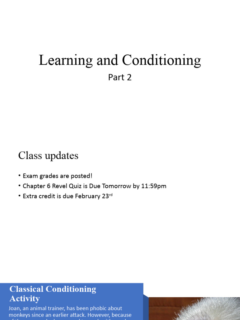 Chapter 6 Part 2 | PDF | Learning | Classical Conditioning