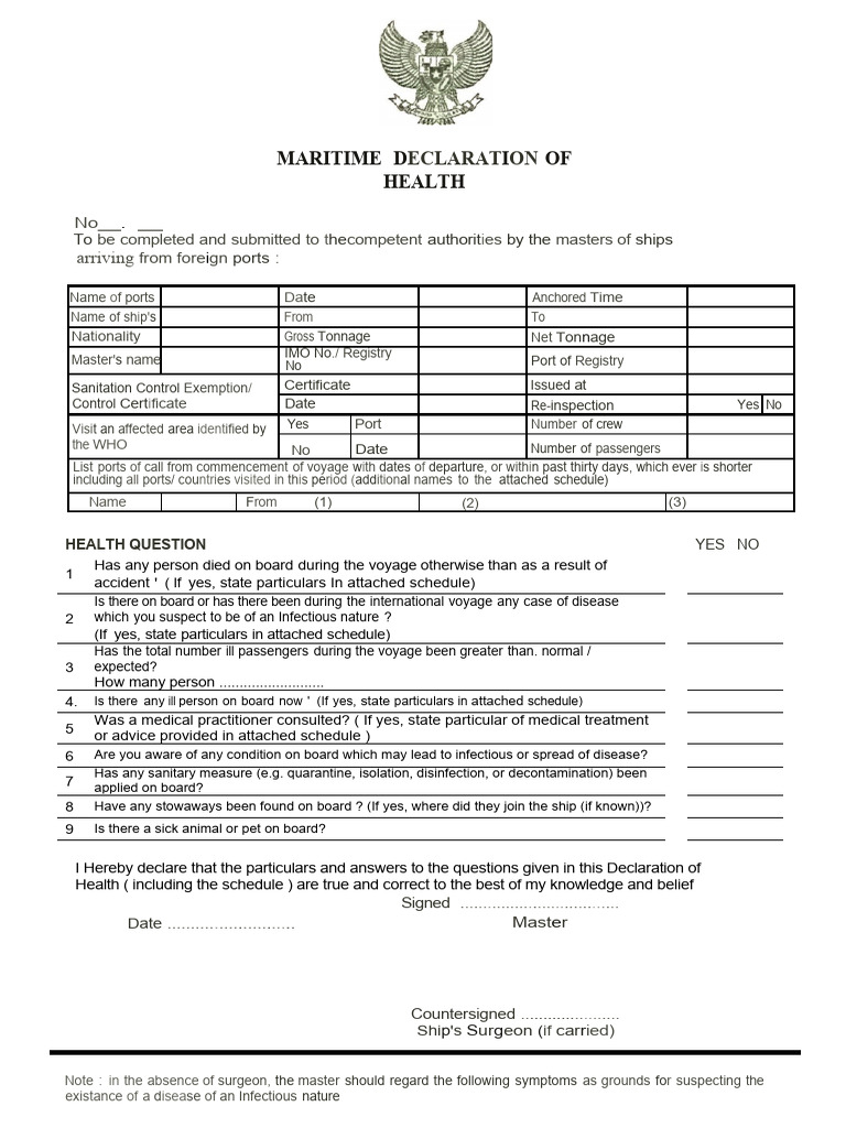 Form Maritime Declaration | PDF