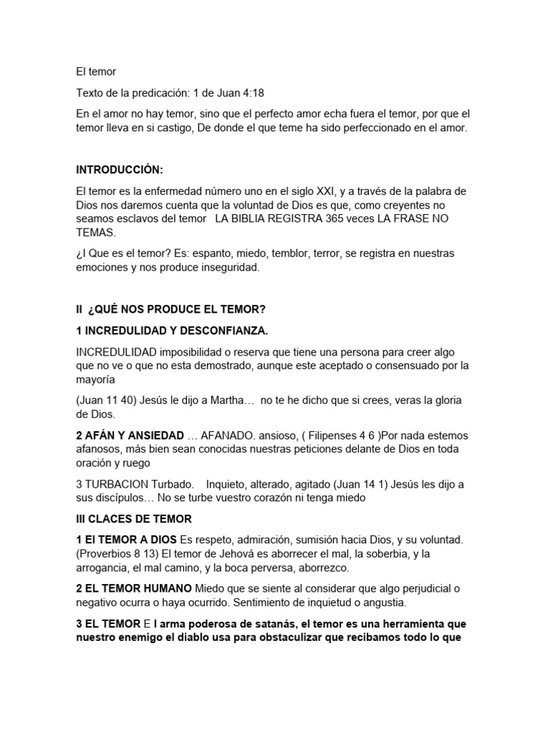 Bosquejo El Temor | PDF