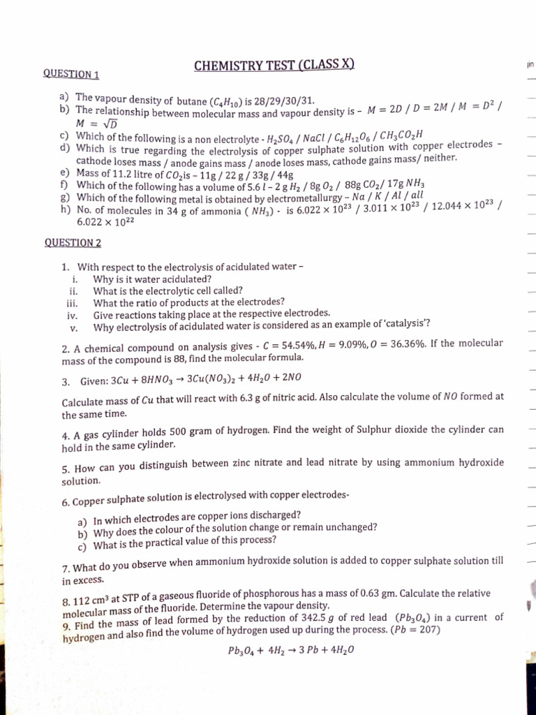 Chemistry Class X Thursday | PDF | Sets Of Chemical Elements | Nature Chemistry Class X Thursday | PDF | Sets Of Chemical Elements | Nature