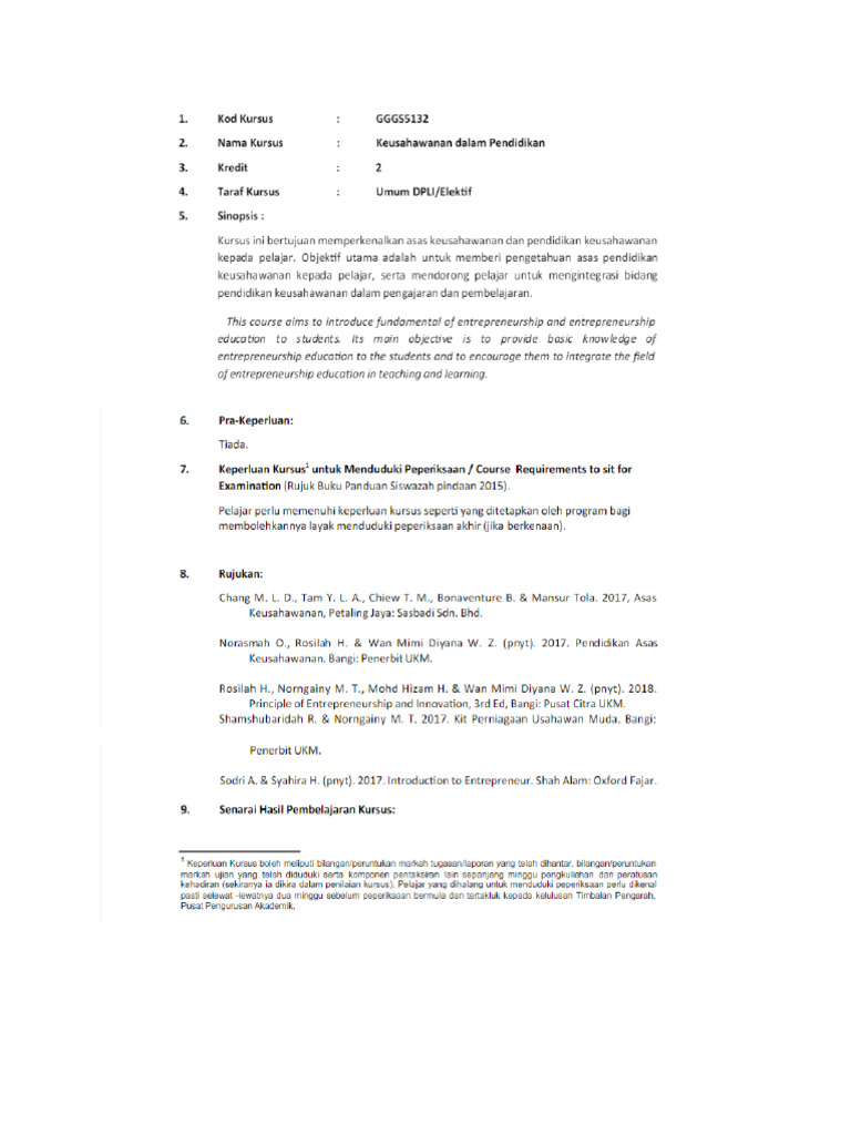 Performa Keusahawanan | PDF