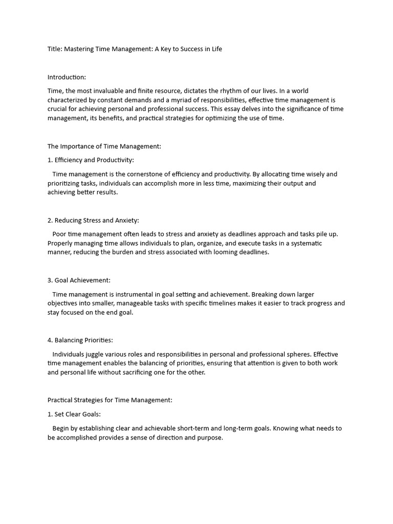 Time Management | PDF