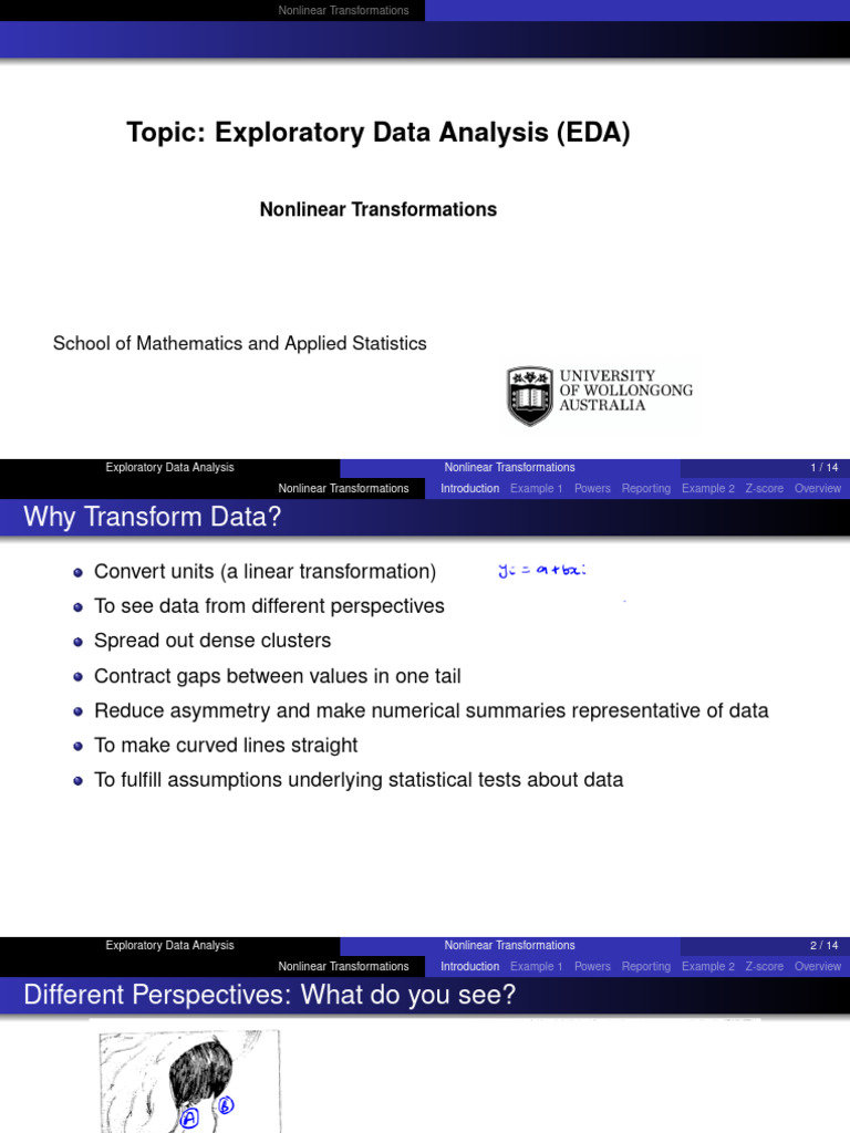 9 - Nonlinear Transformations ANNOTATED | PDF | Data Analysis | Standard Score