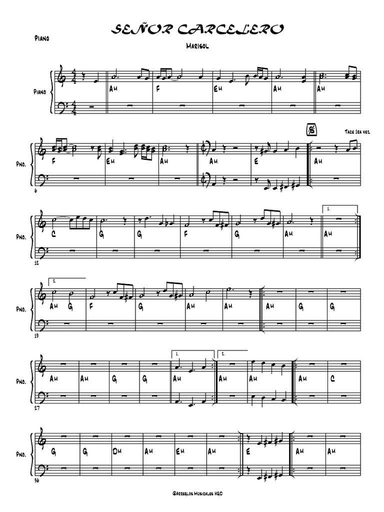 Señor Carcelero Piano | PDF