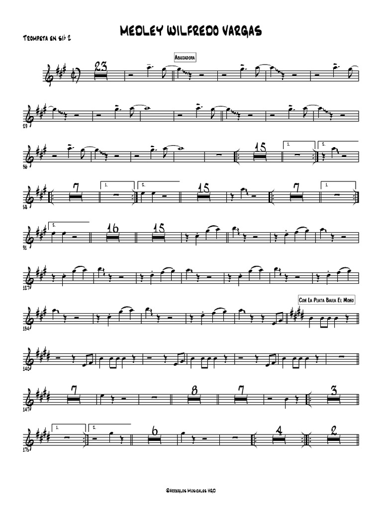 Medley Wilfredo Vargas - Trompeta 2 | PDF