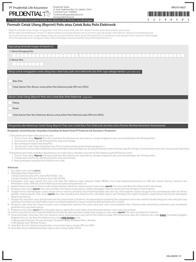 Form Cetak Ulang (Reprint) Polis - Cetak Buku Polis Elektronik Dan ...