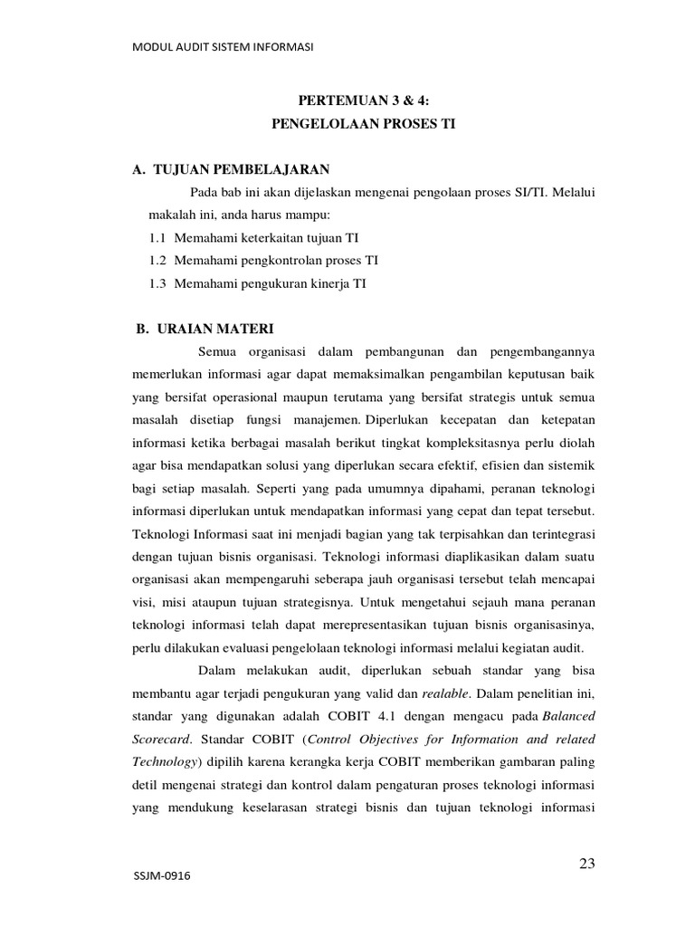 Pert.3-4 Pengelolaan Proses TI | PDF