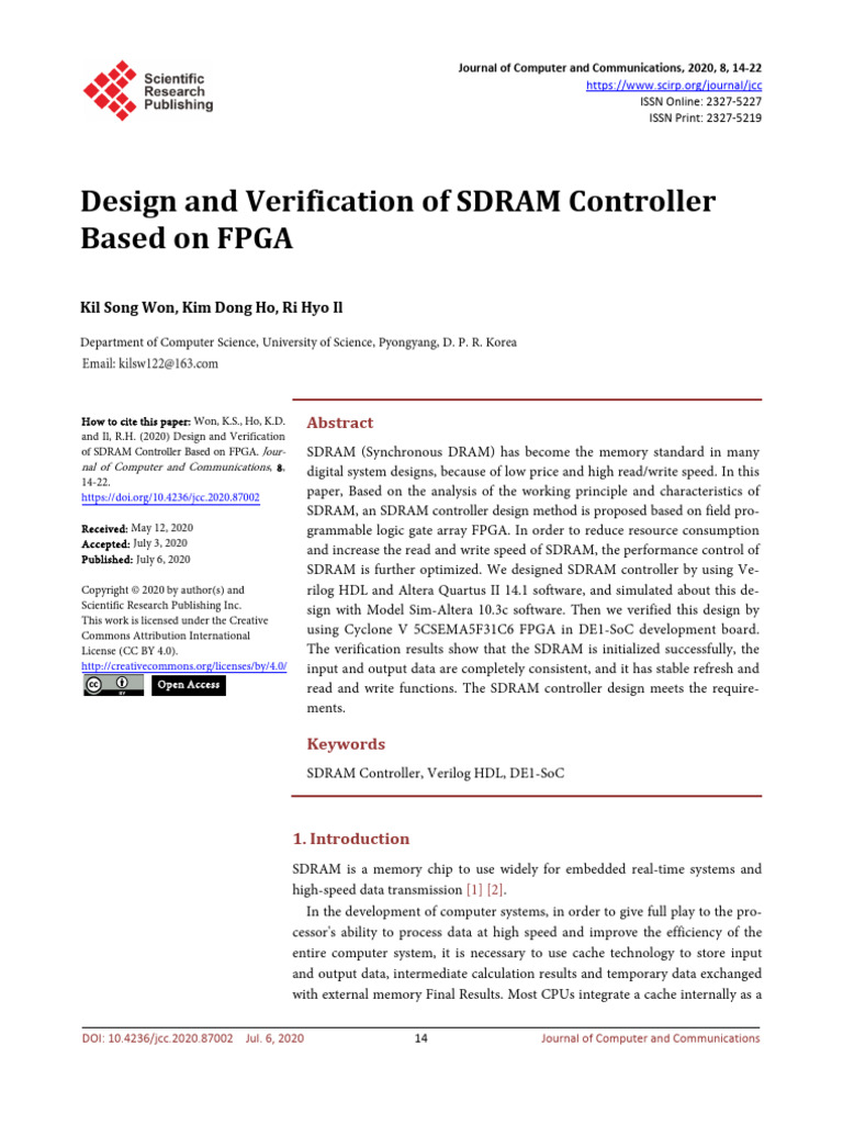 Design And Verification Of Sdram Controller Based Pdf