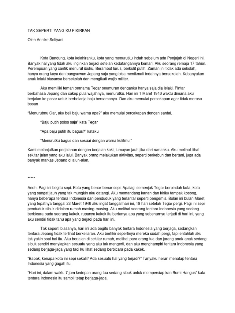 Cerita Pendek Dari Teks Cerita Sejarah Bandung Lautan Api | PDF