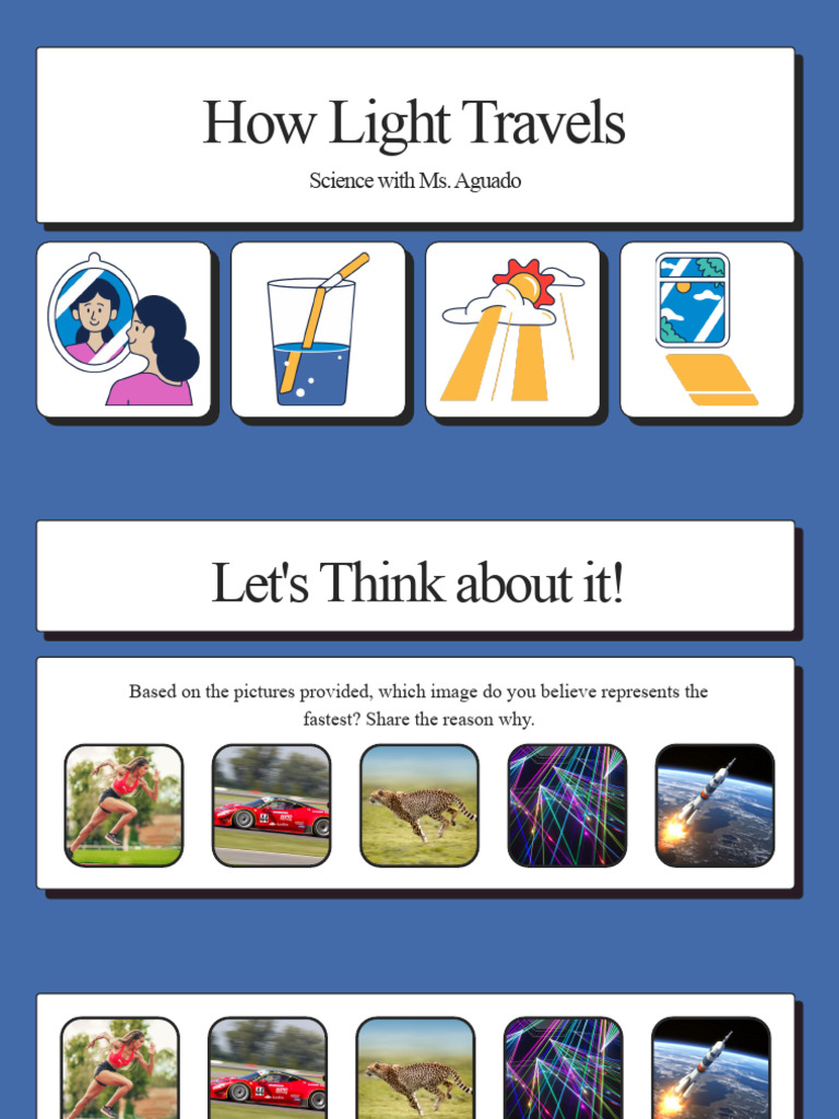 How Light Travels Science Educational Presentation in Blue and White ...