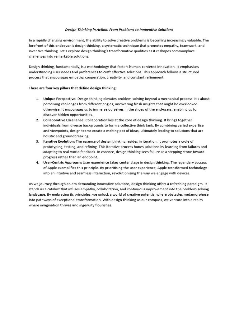Design Thinking: Transforming Challenges | PDF | Business | Art