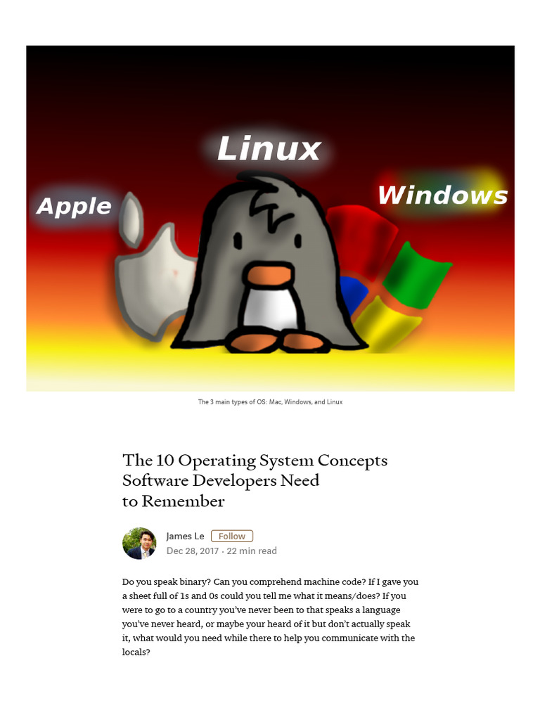 The 10 Operating System Concepts Software Developers Need To Remember | PDF