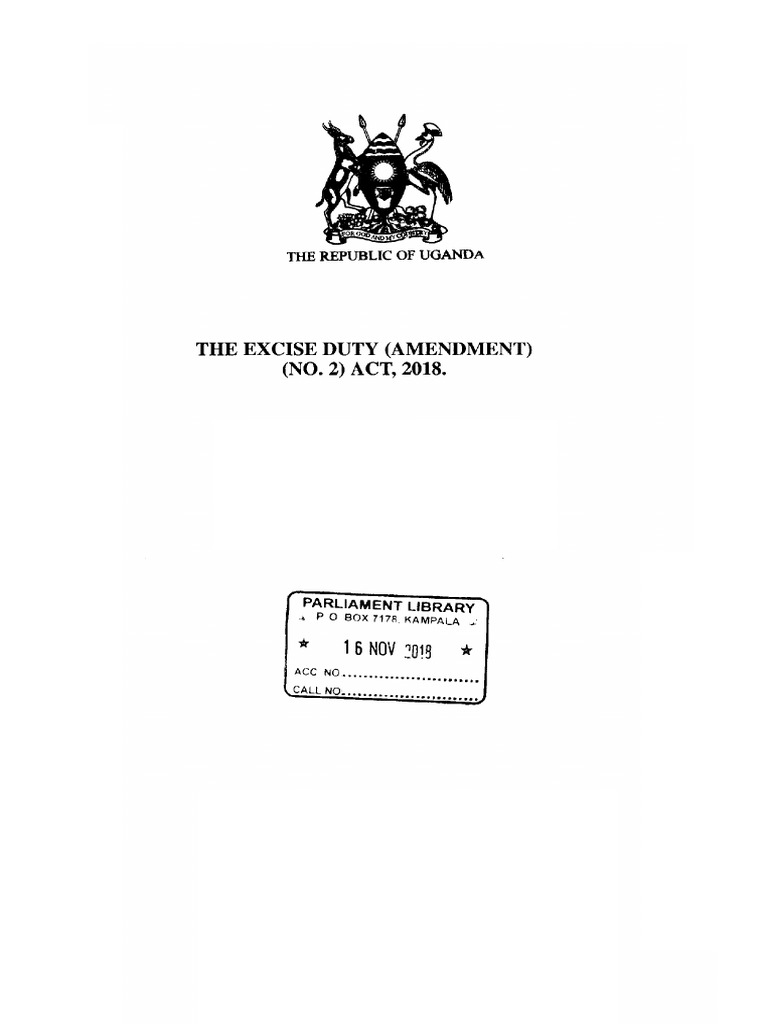 Excise Duty (Amendment) (No 2) Act 2018 | PDF | Taxes | Money