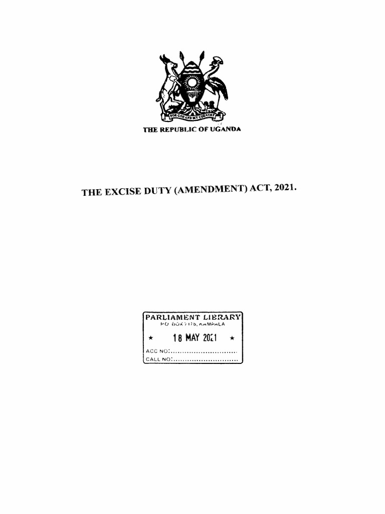 Excise Duty (Amendment) Act, 2021 | PDF