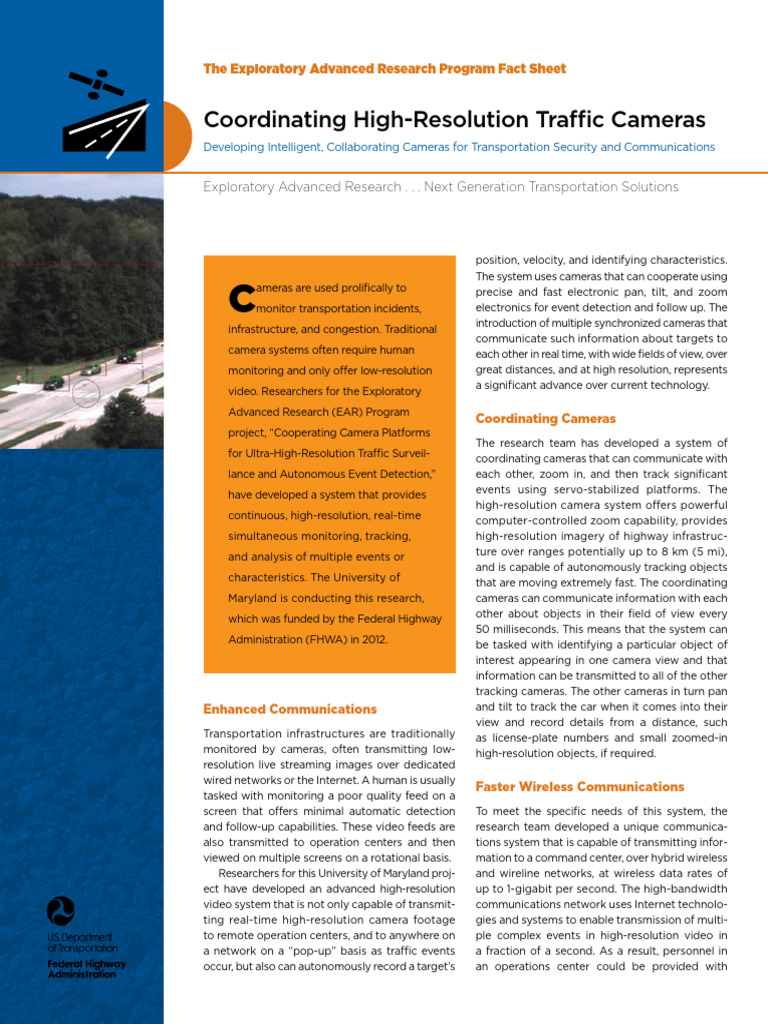 Coordinating High-Resolution Traffic Cameras | PDF | Image Resolution ...