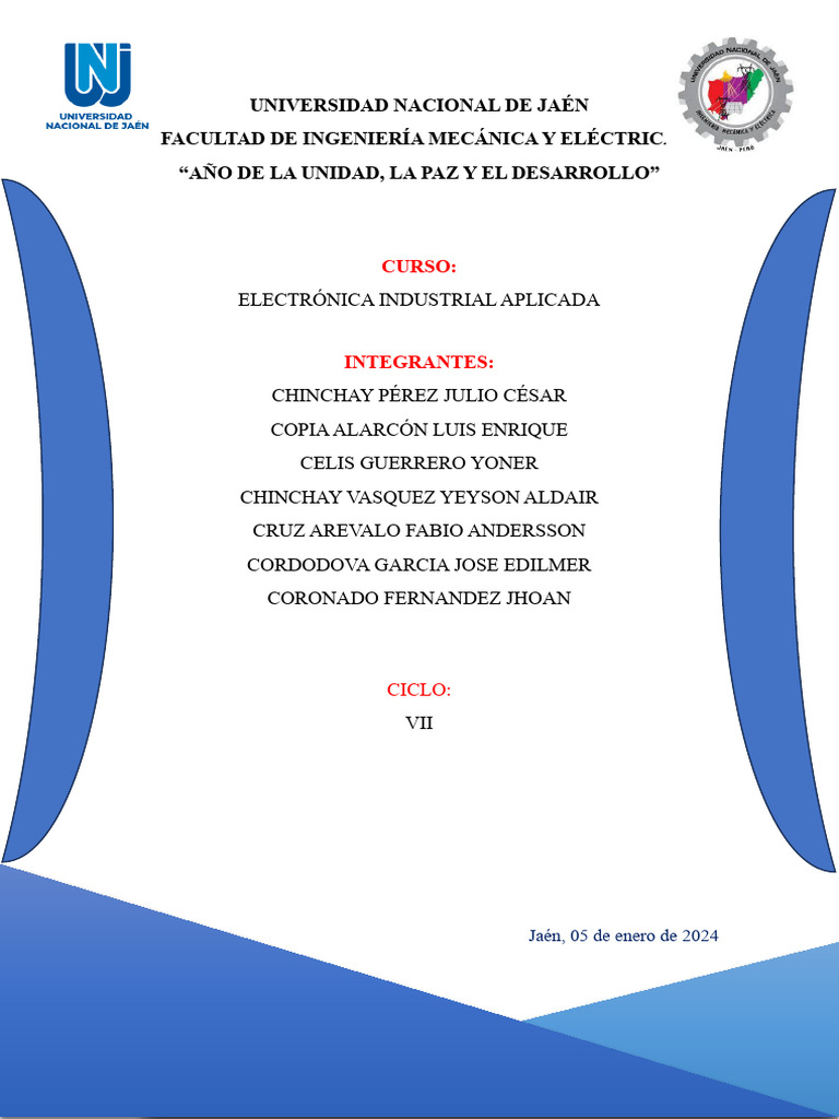 Ei-G2 - S10-Informe General - Electrónica - Industrial - Aplicada | PDF | Unidad Central de ...