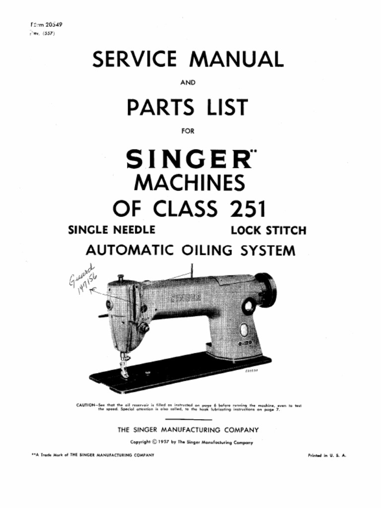SINGER 251 Automatic Oiling System Sewing Machine(1) | PDF