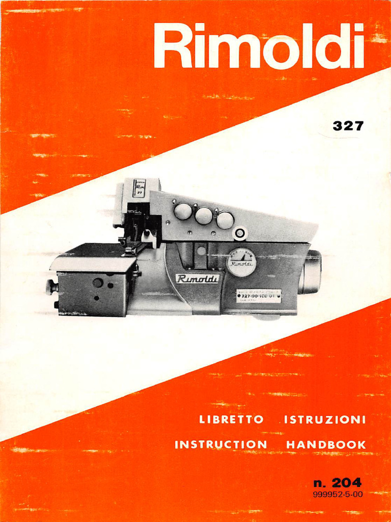 Rimoldi 327 Instruction Manual | PDF