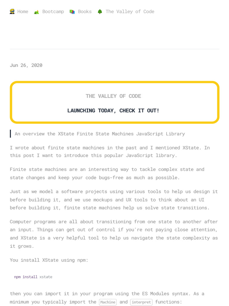 Introduction To XState | PDF