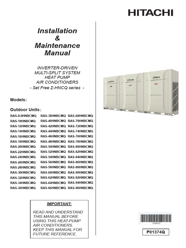 Hitachi VRF Installation & Maintenance Manual | PDF