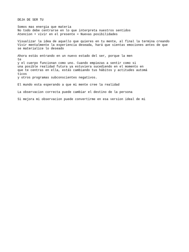 Deja De Ser Tu Pdf