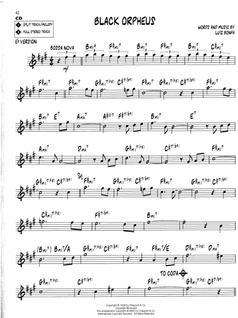 Black Orpheus - Sax Alto Bossa Nova | PDF