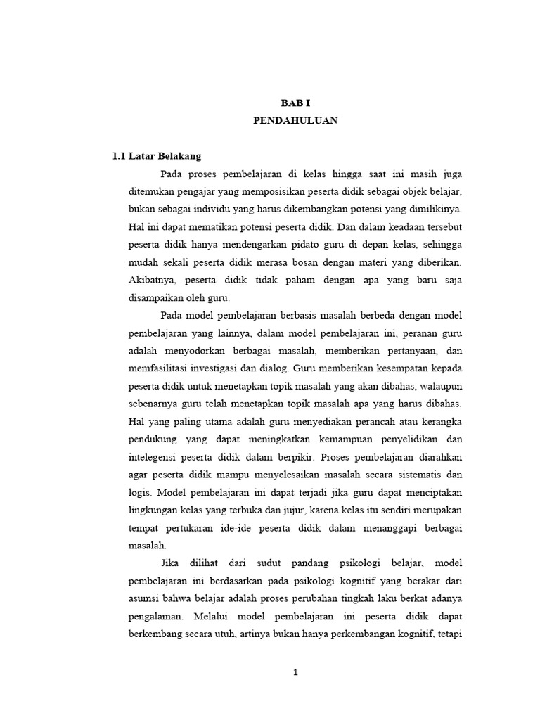 Makalah Problem Based Learning MTK | PDF