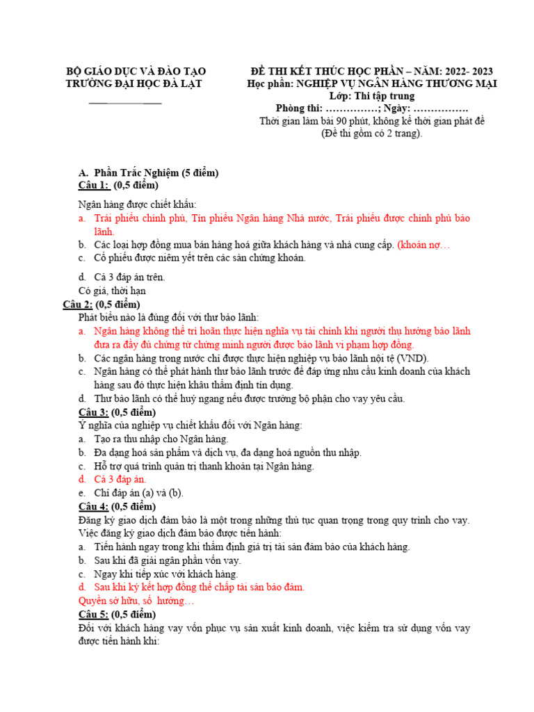 Đề Thi 2024 | PDF